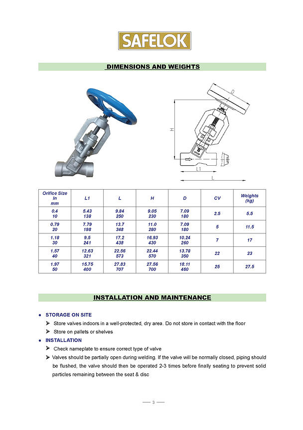 Y Pattern Bonnetless Stop Valves 1 | Safelok